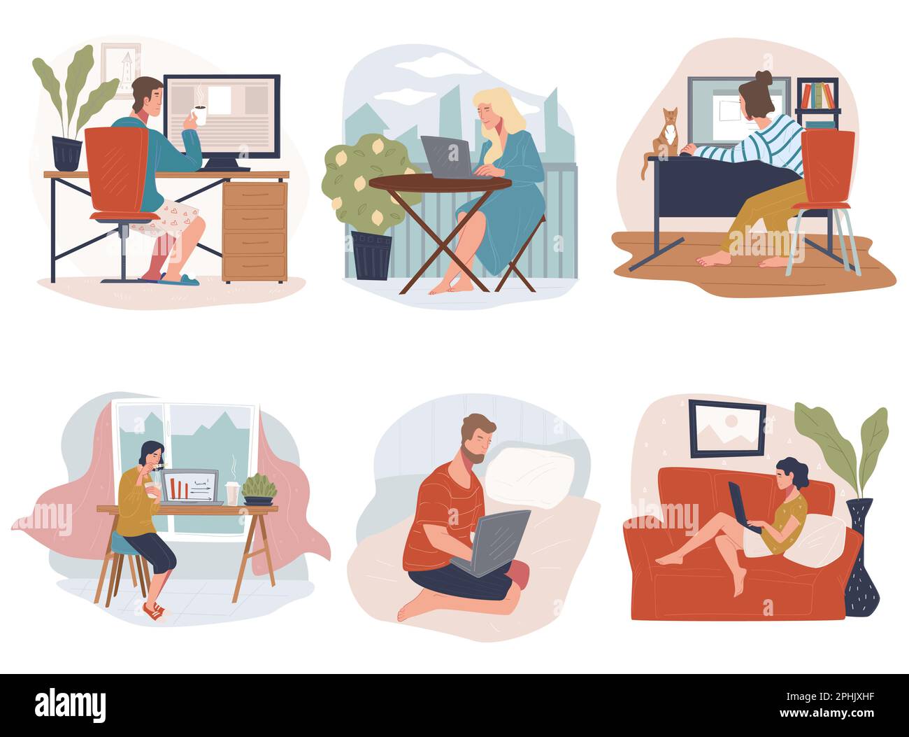 Home working balcony Stock Vector Images - Alamy