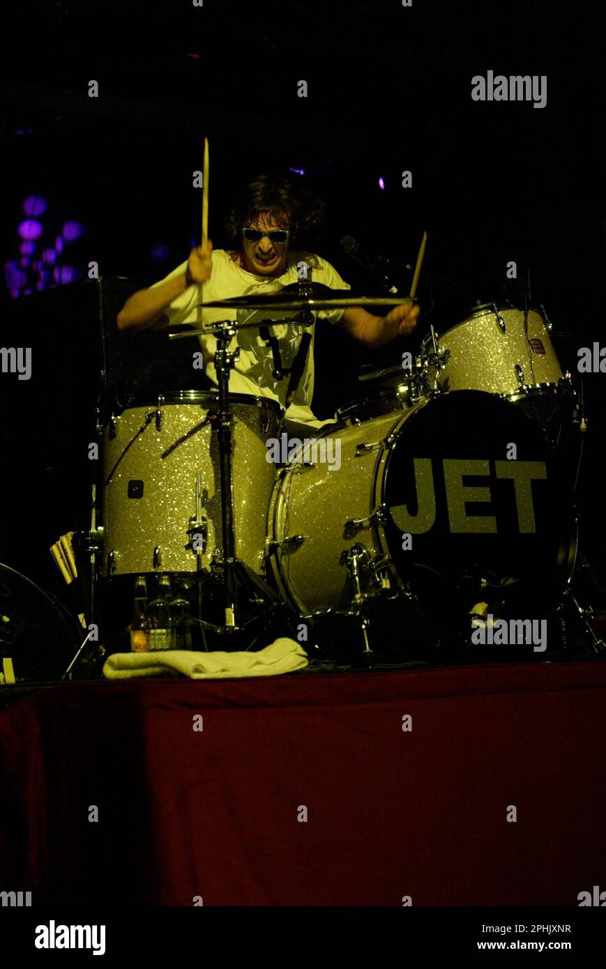 Chris Cester of Jet performing live at the Enmore Theatre. Sydney ...