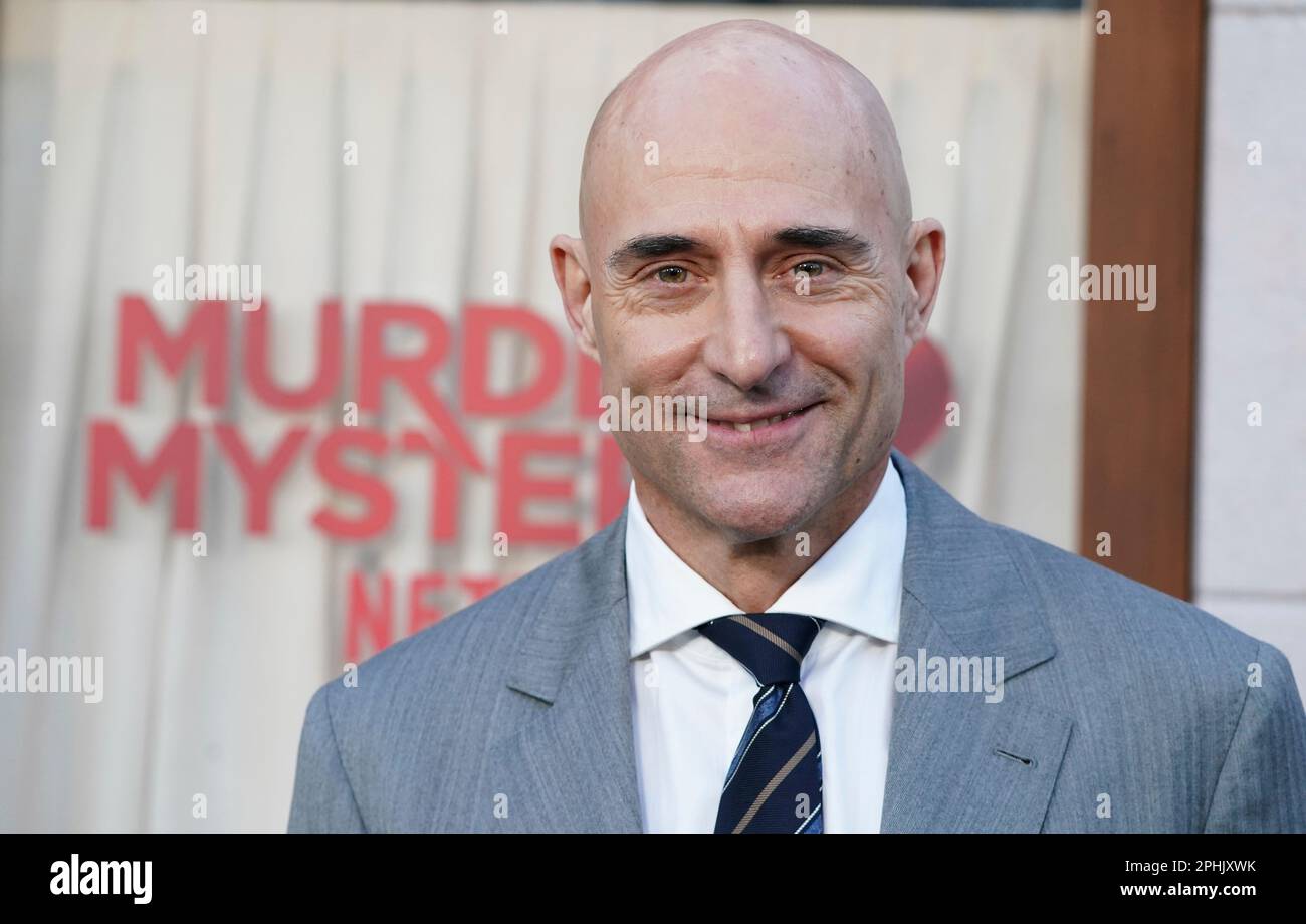 Mark Strong arrives at the premiere of "Murder Mystery 2" on Tuesday, March 28, 2023, at the ...