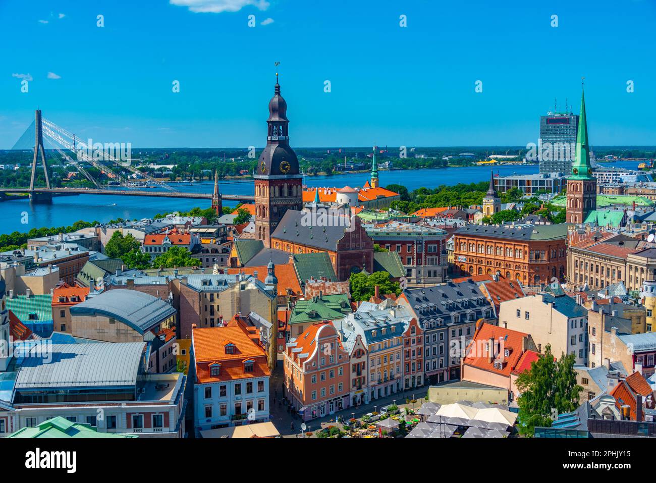 Aerial view of center of Latvian capital Riga Stock Photo - Alamy