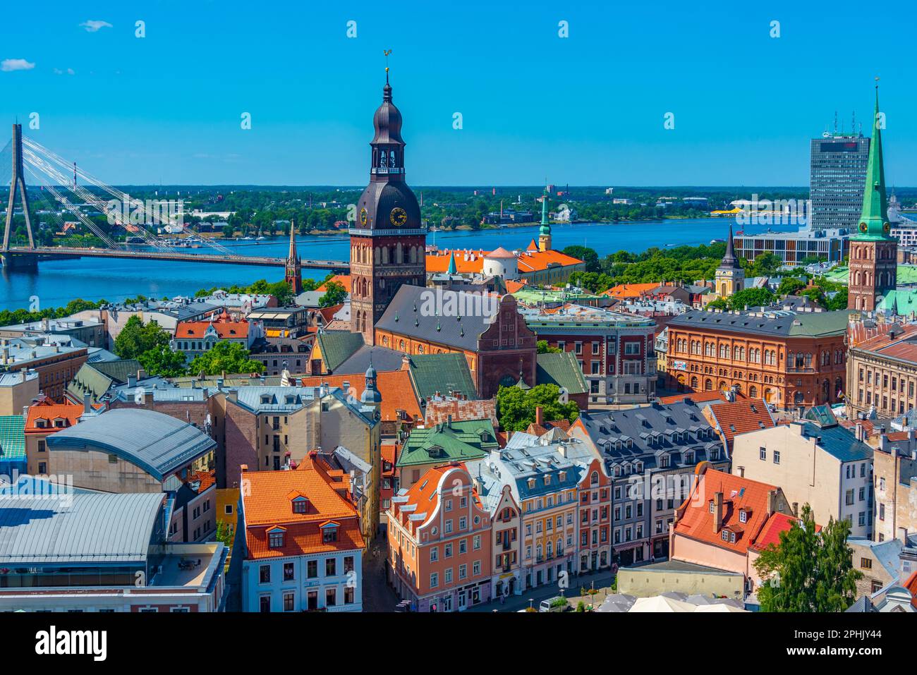 Aerial view of center of Latvian capital Riga Stock Photo - Alamy