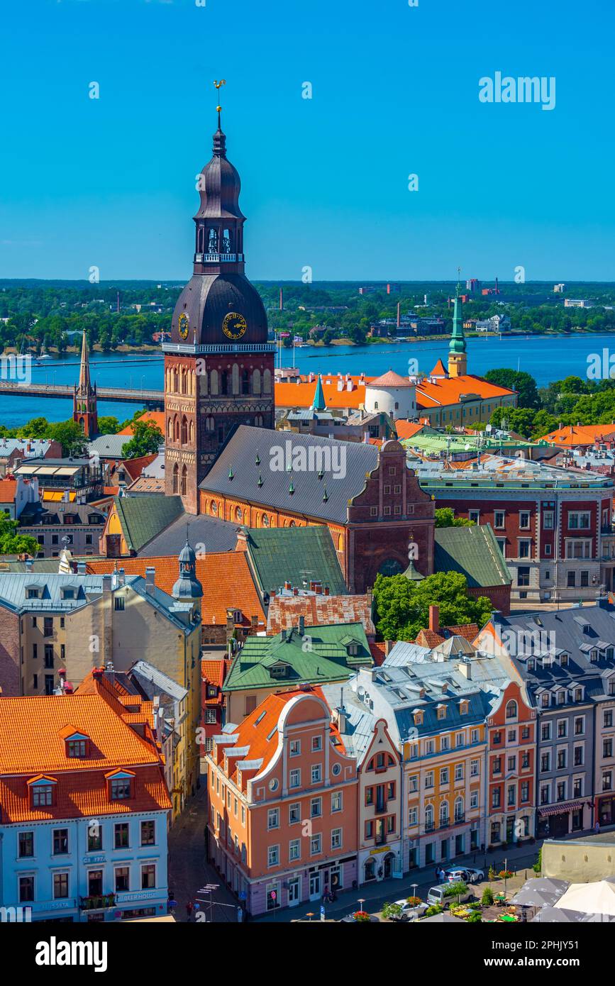 Aerial view of center of Latvian capital Riga Stock Photo - Alamy