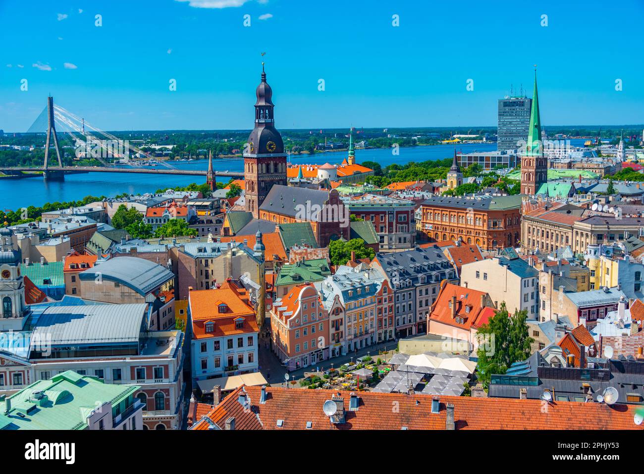 Aerial view of center of Latvian capital Riga Stock Photo - Alamy