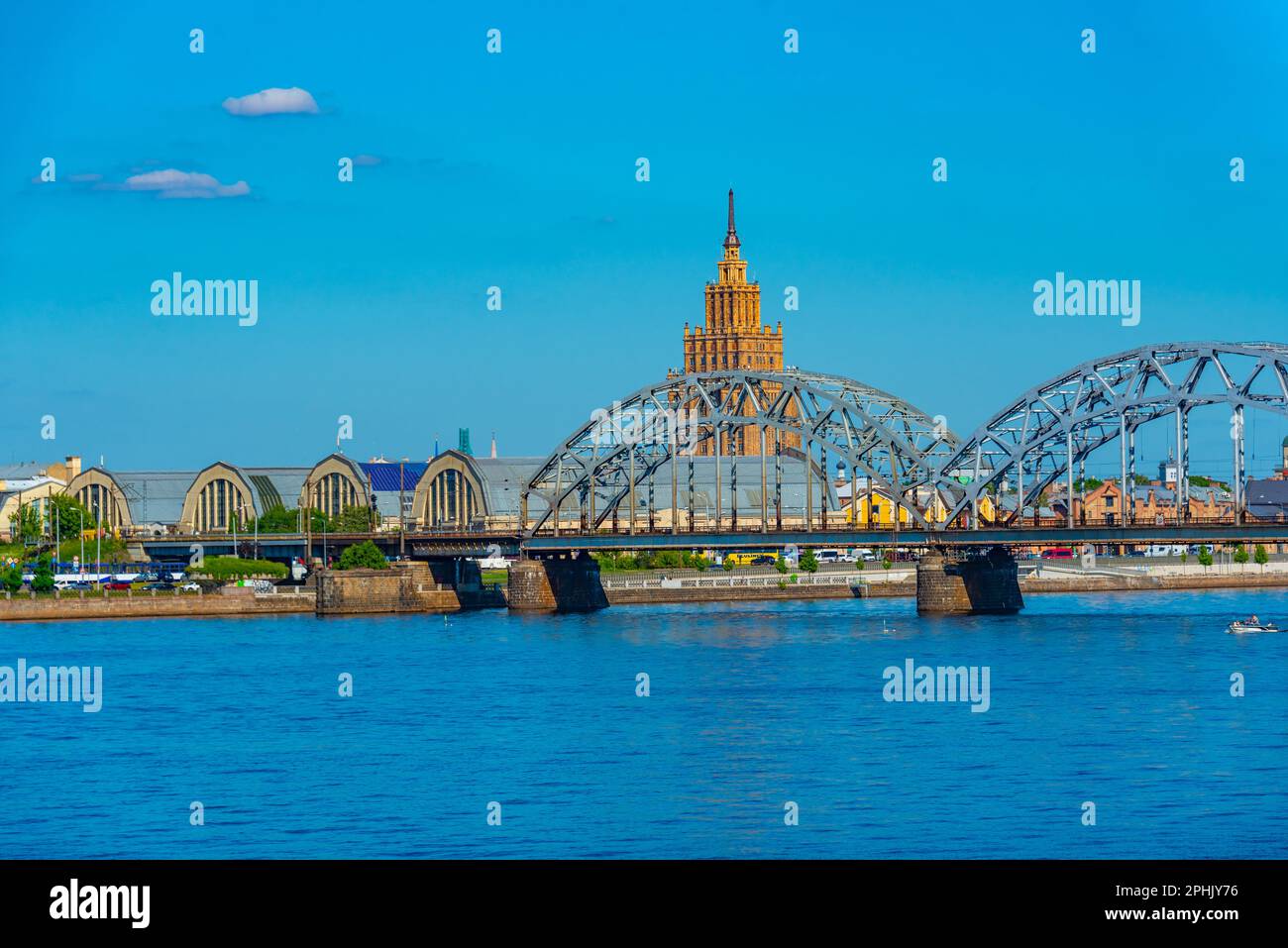 view of the zeppelin hangars and the academy of sciences building next ...