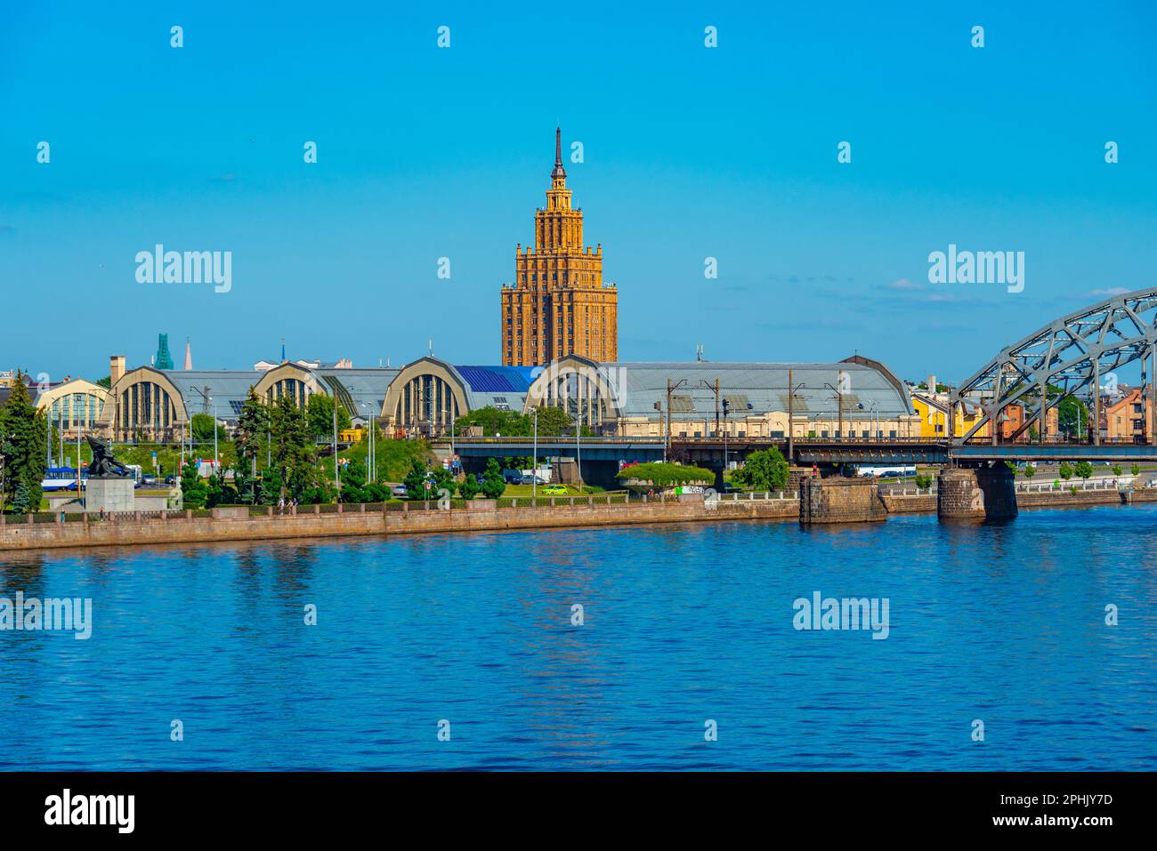 view of the zeppelin hangars and the academy of sciences building next ...