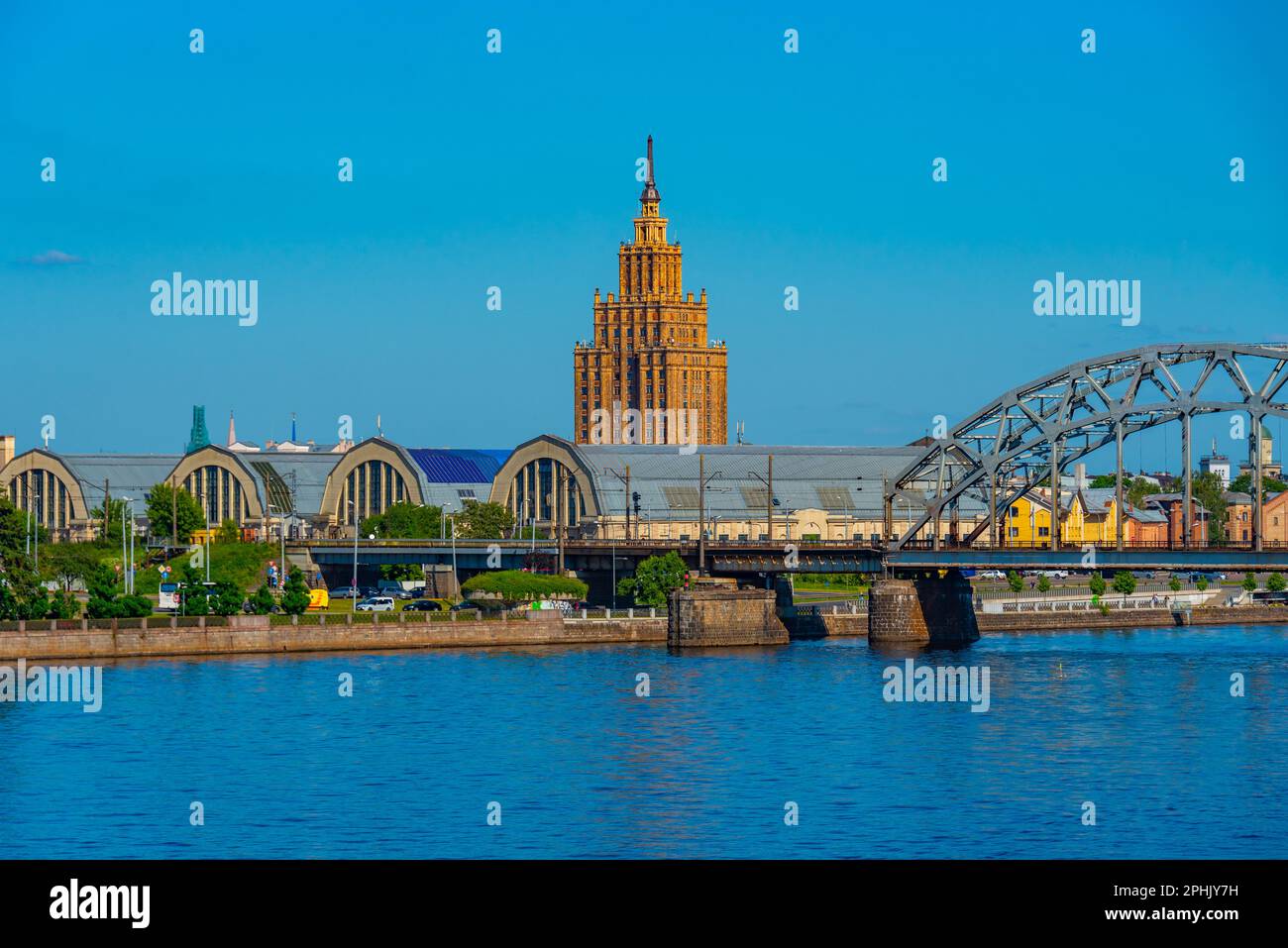 view of the zeppelin hangars and the academy of sciences building next ...