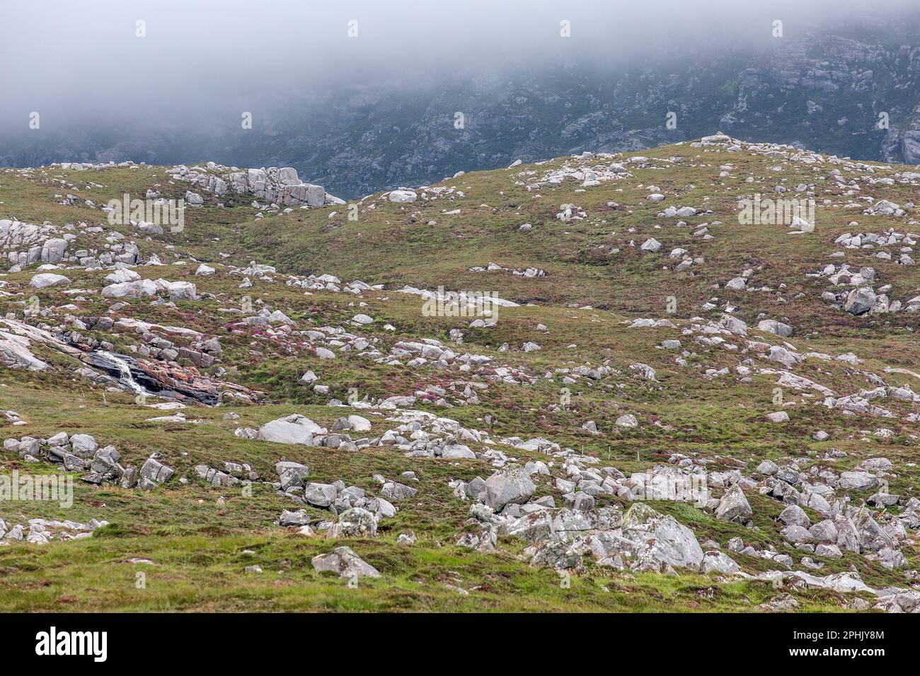 Mist in the Rocky Highlands of Mealasta, Lewis, Isle of Lewis, Hebrides ...