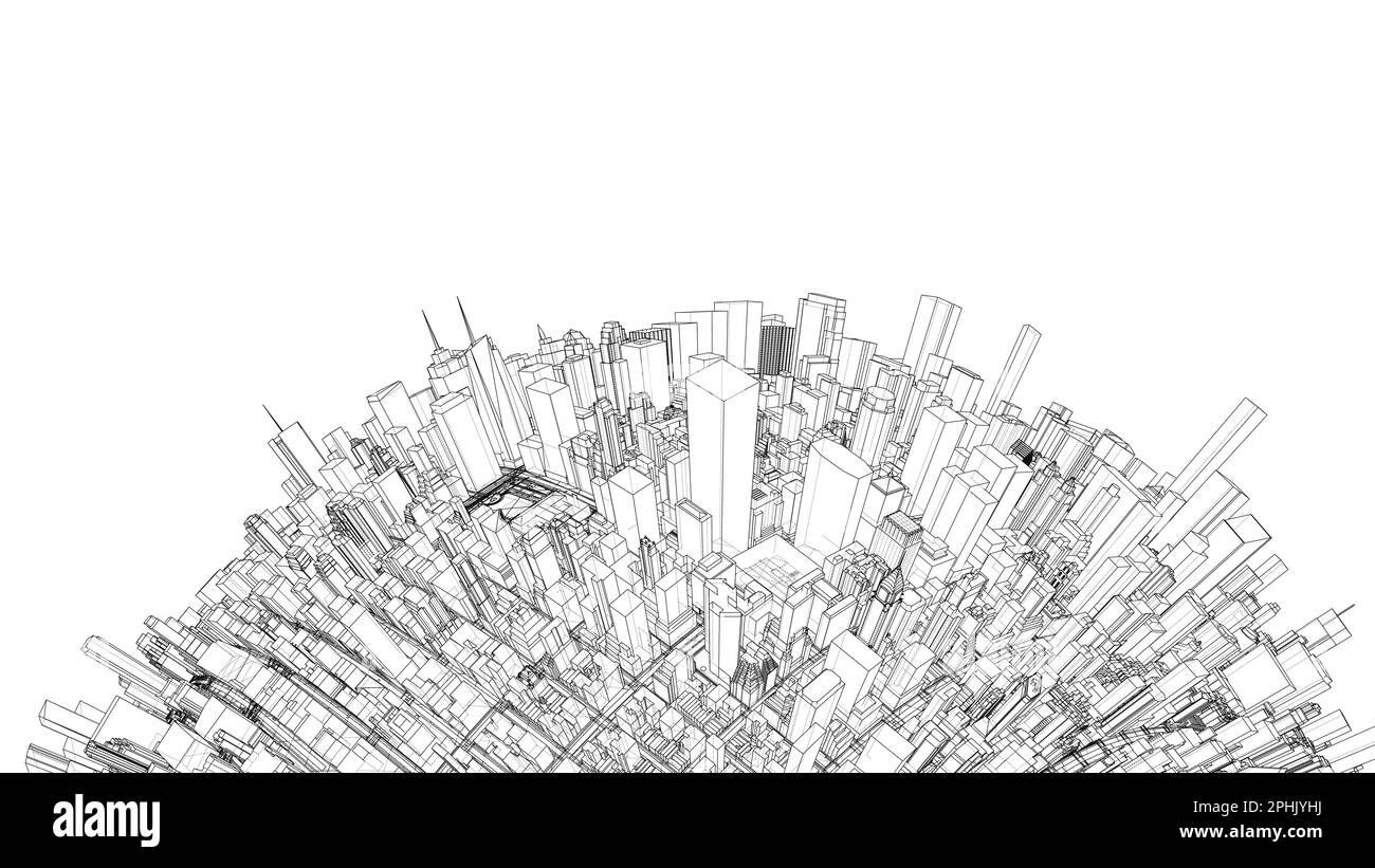 3d city sphere. Vector rendering of 3d Stock Vector Image & Art - Alamy