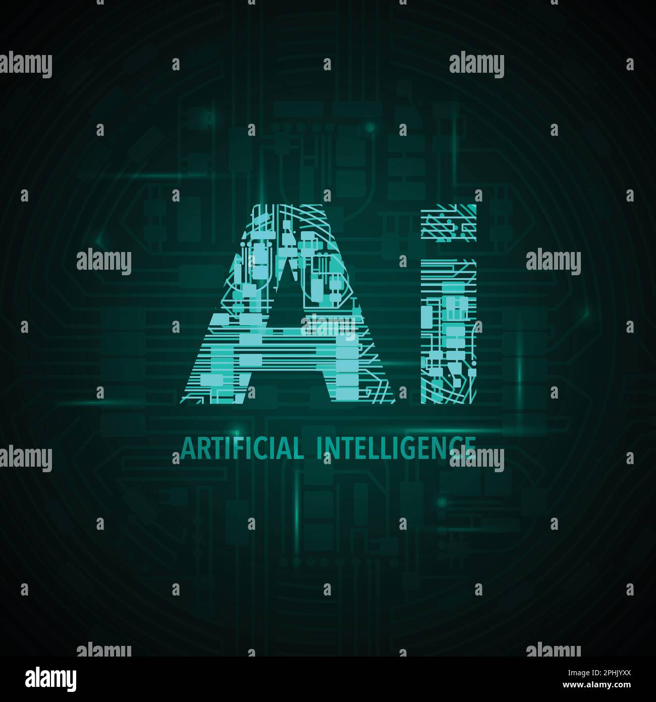 Electric circuit Ai green background Stock Vector Image & Art - Alamy