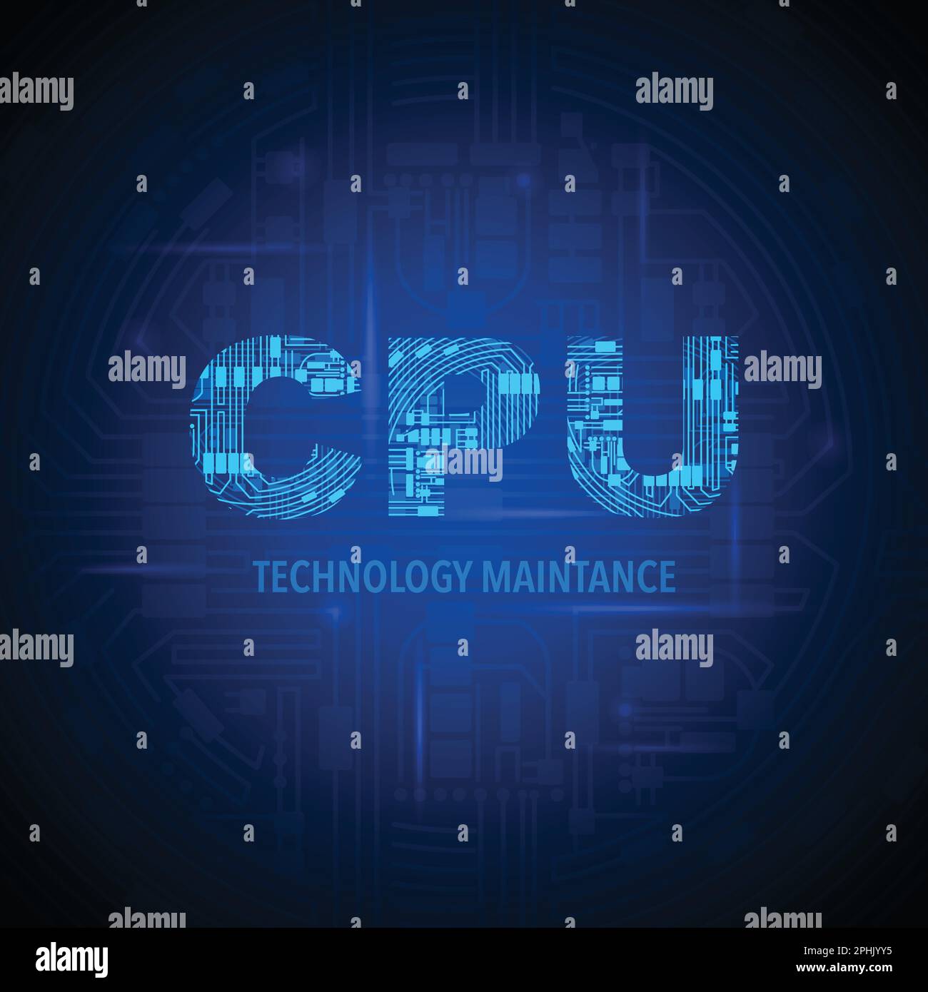Electric circuit CPU blue background Stock Vector Image & Art - Alamy