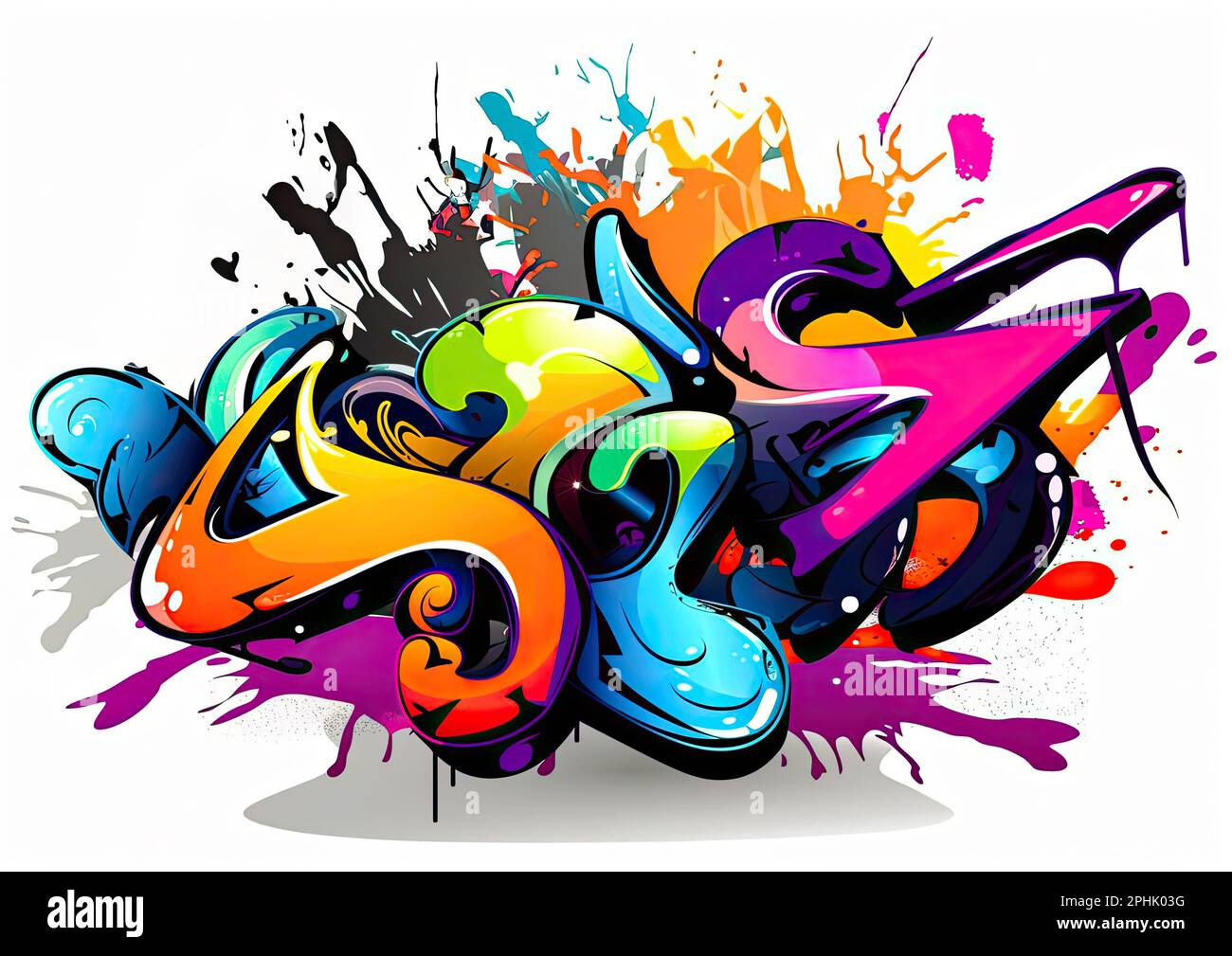 Wallpaper with graffiti Cut Out Stock Images & Pictures - Alamy