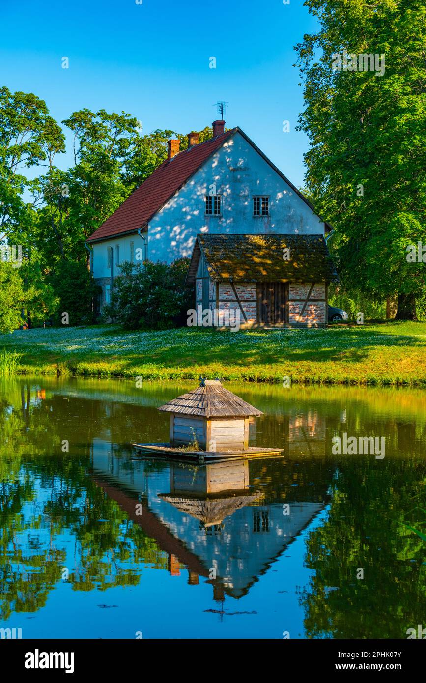 Historical buildings at Turaida Museum Reserve in Latvia Stock Photo ...