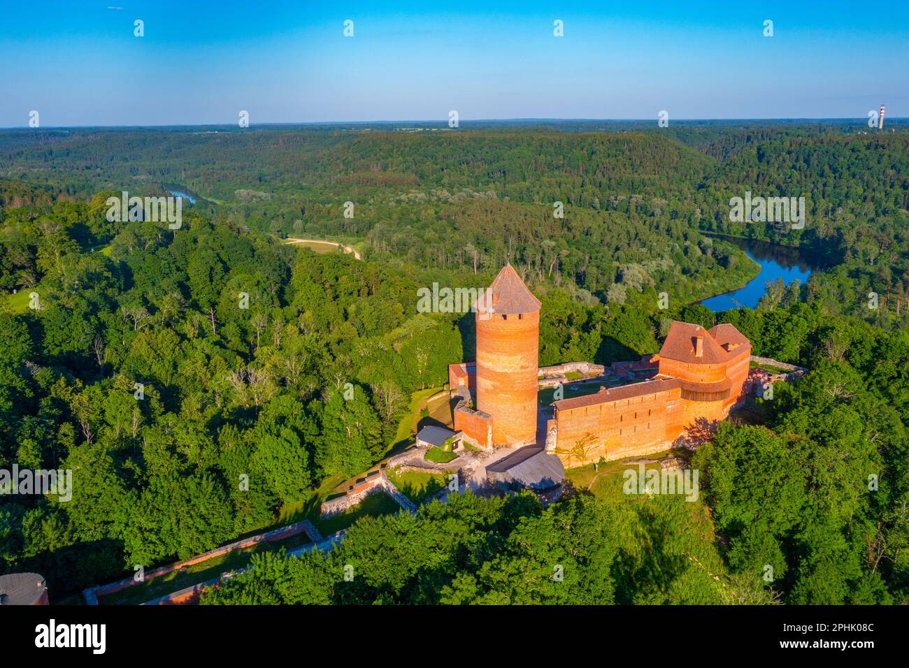 Aerial view of the Turaida castle in Latvia Stock Photo - Alamy
