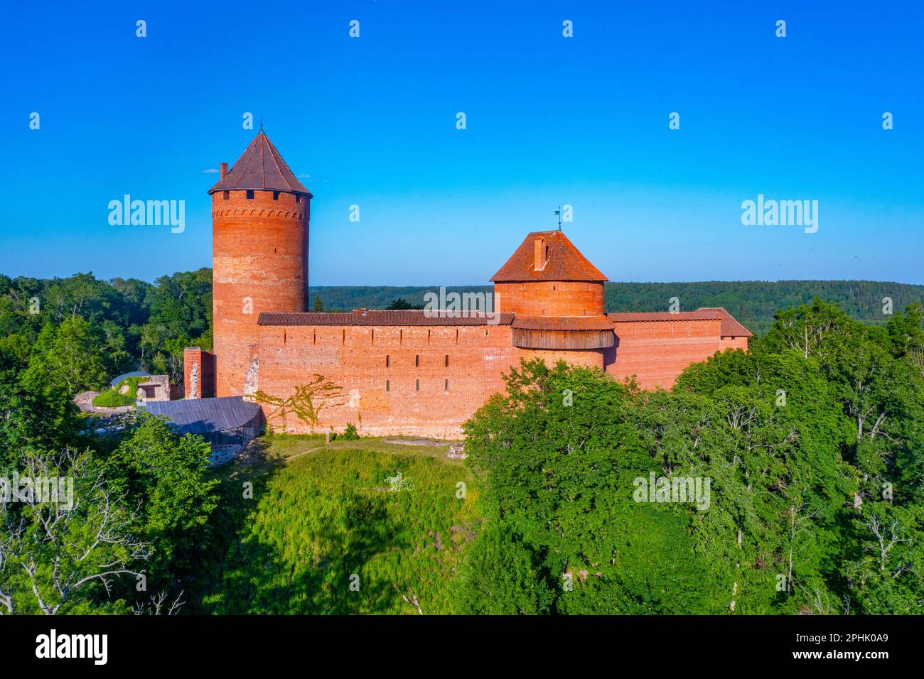 Aerial view of the Turaida castle in Latvia Stock Photo - Alamy