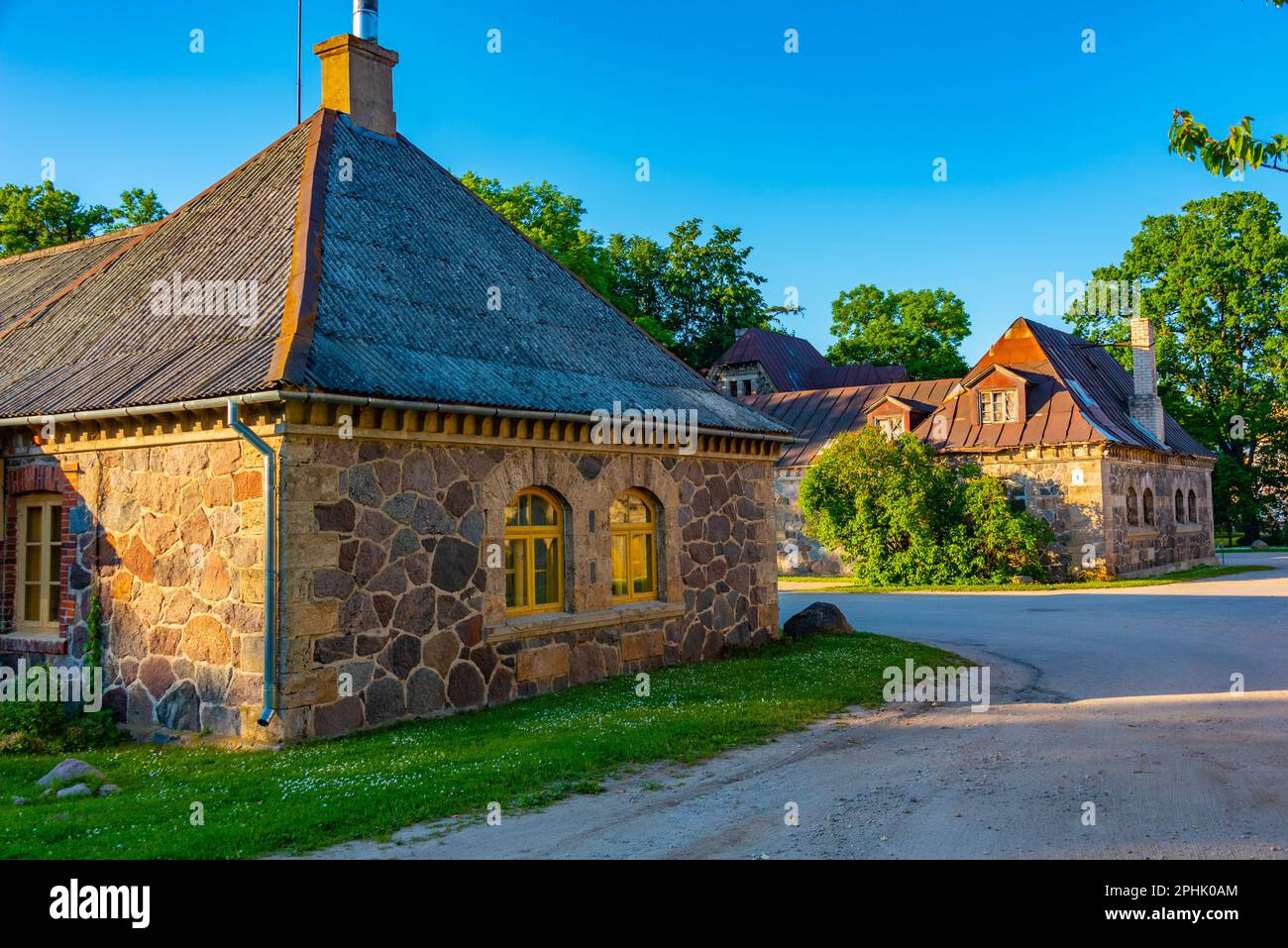 Old houses at Latvian village Krimulda Stock Photo - Alamy