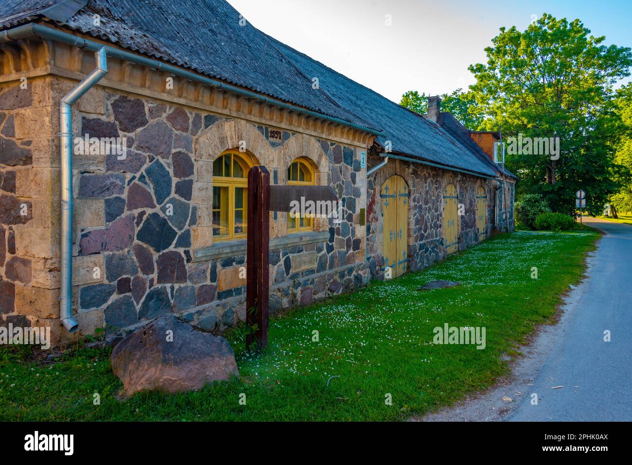 Old houses at Latvian village Krimulda Stock Photo - Alamy