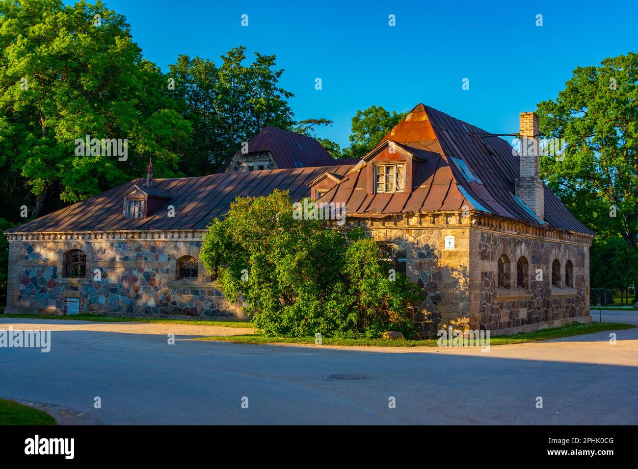 Old houses at Latvian village Krimulda Stock Photo - Alamy