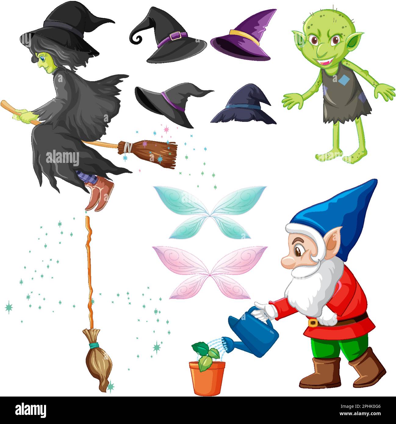 Fairy Cartoon Character Vector Set illustration Stock Vector Image ...