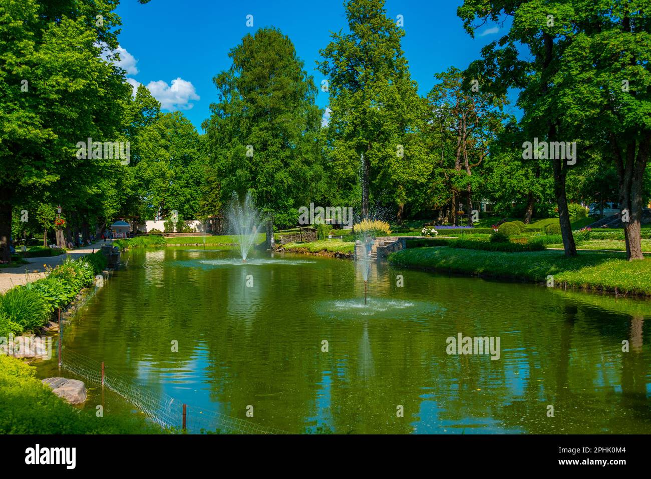 Cesis castle park in Latvia Stock Photo - Alamy