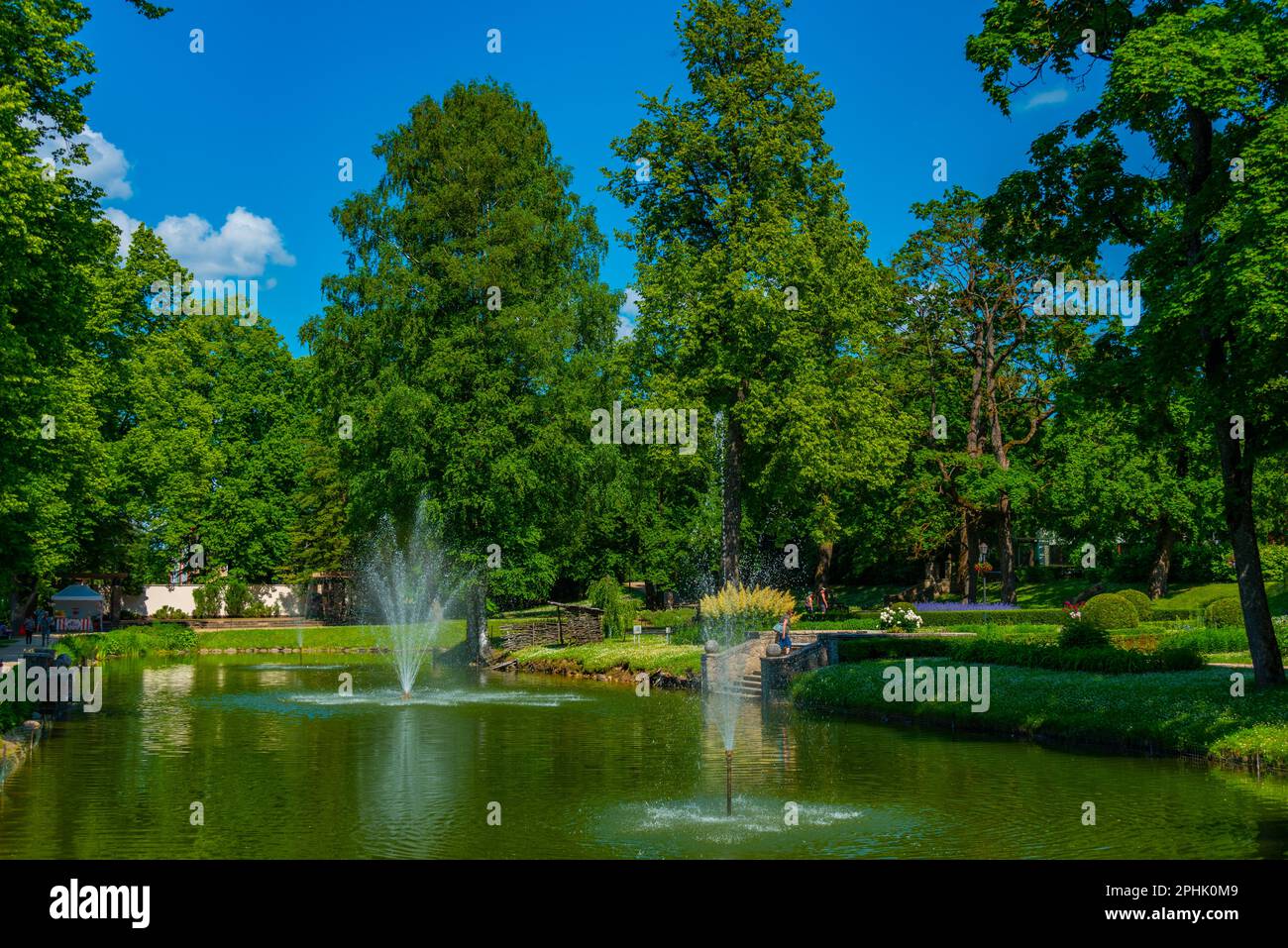 Cesis castle park in Latvia Stock Photo - Alamy