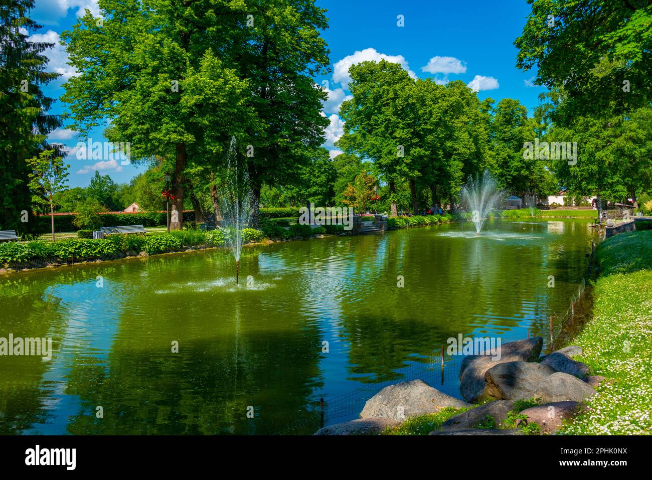 City lake castle in cesis hi-res stock photography and images - Alamy
