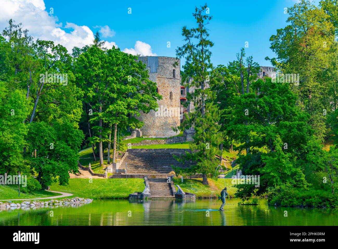 Cesis castle park in Latvia Stock Photo - Alamy