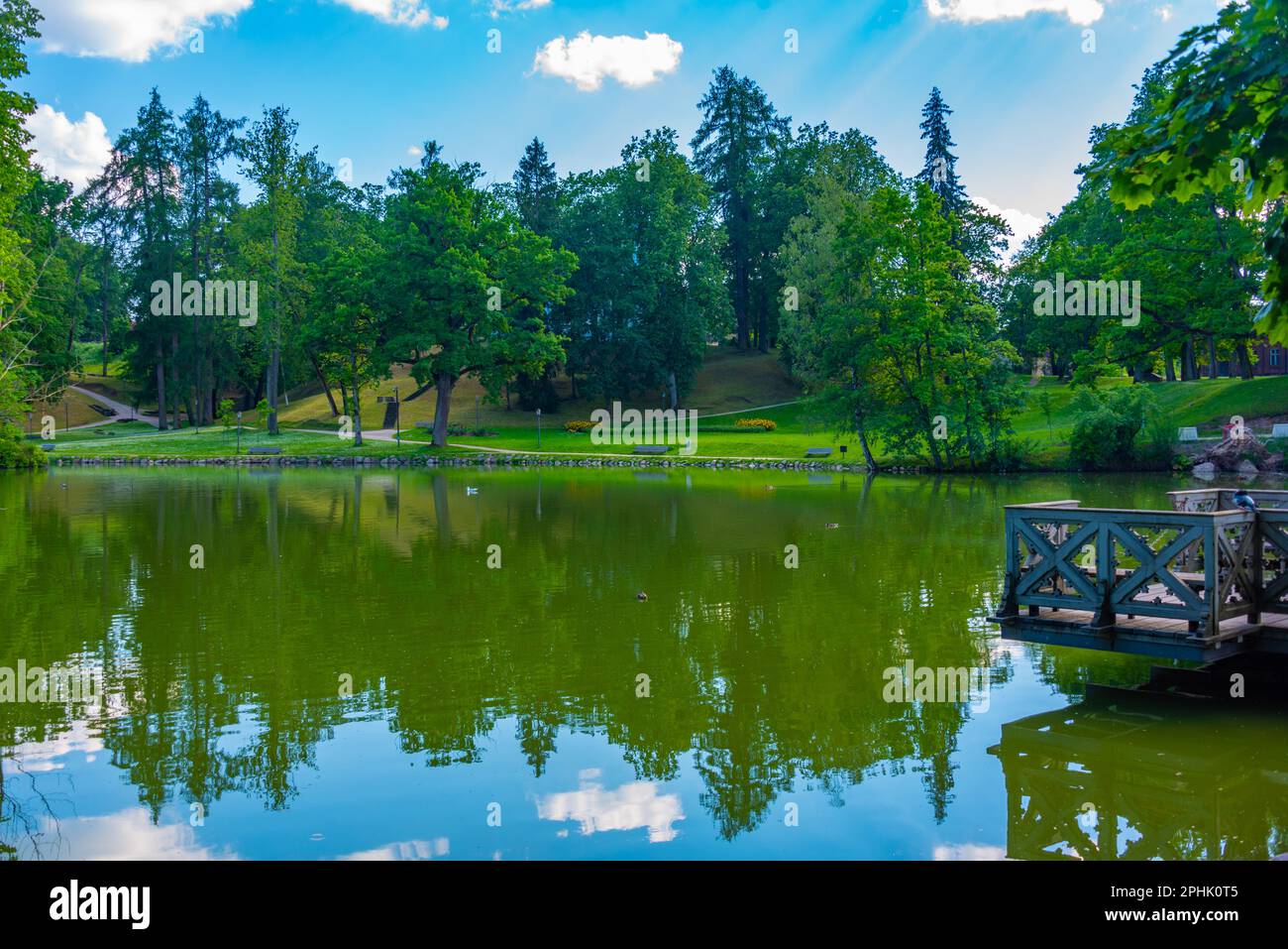 City lake castle in cesis hi-res stock photography and images - Alamy