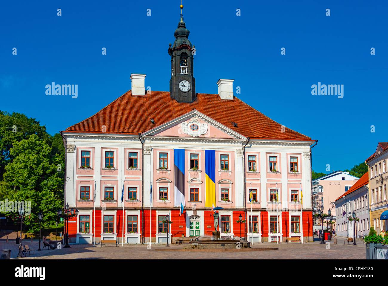 Town hall in Estonian town Tartu during a sunny day Stock Photo - Alamy