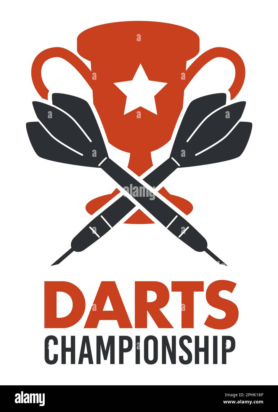 Darts championship banner with victory cup trophy Stock Vector Image ...