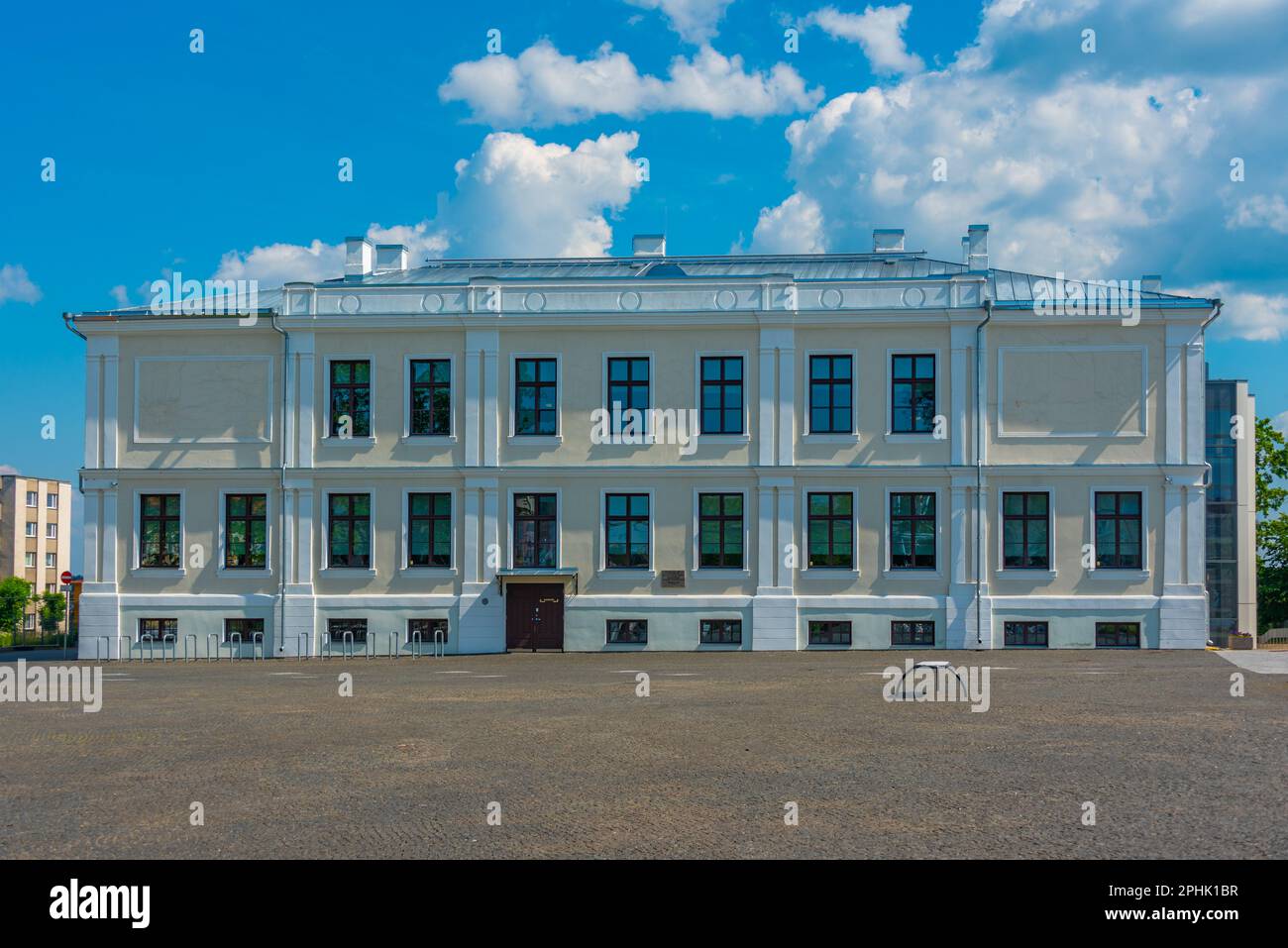 City hall modern buildings town square sunny day hi-res stock ...