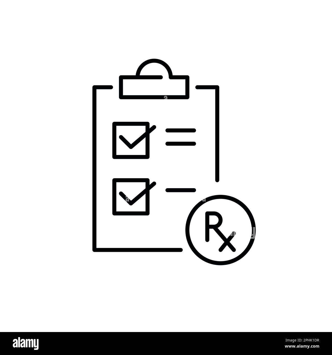 Prescription medications checklist. Pixel perfect, editable stroke line ...