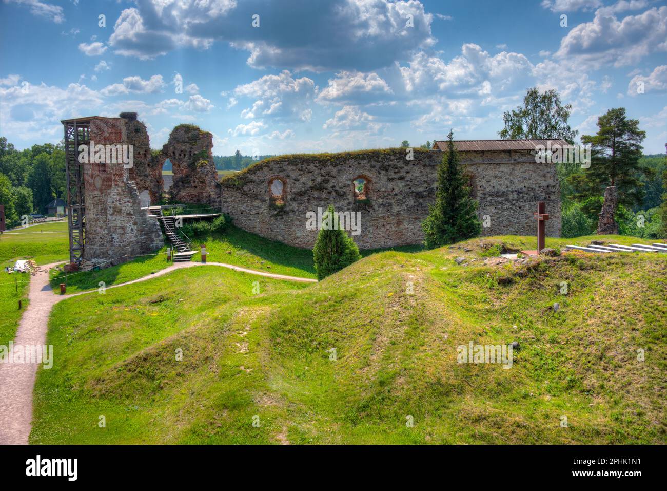 Vastseliina episcopal castle in Estonia Stock Photo - Alamy