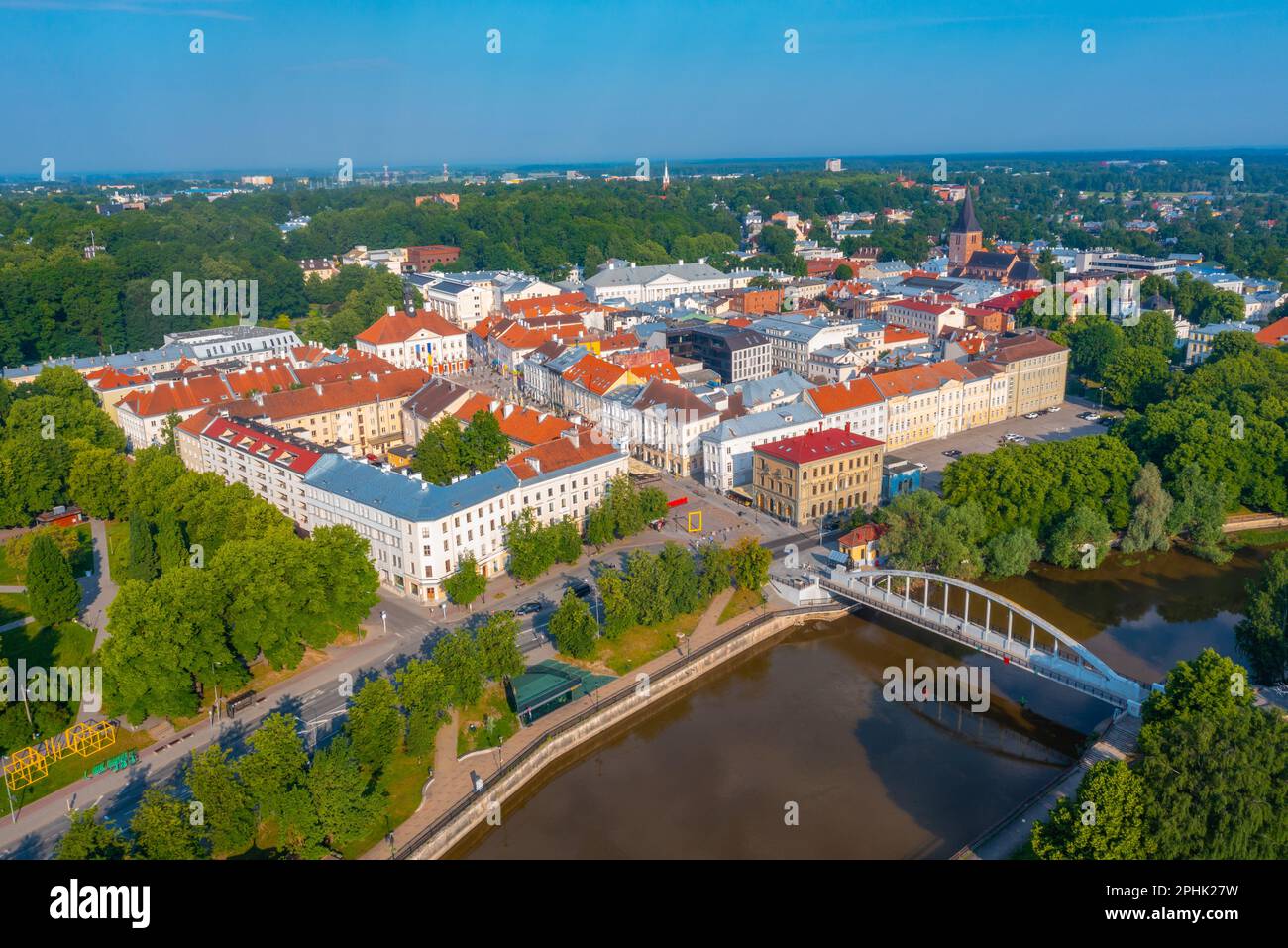 Panorama view of Estoniam town Tartu Stock Photo - Alamy