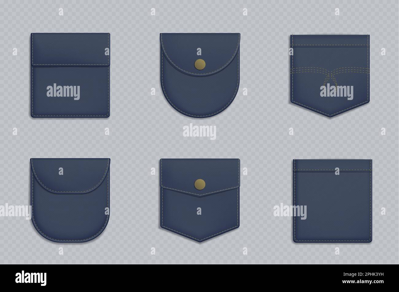 Realistic jeans texture back pocket patch vector. 3d blue denim fabric ...