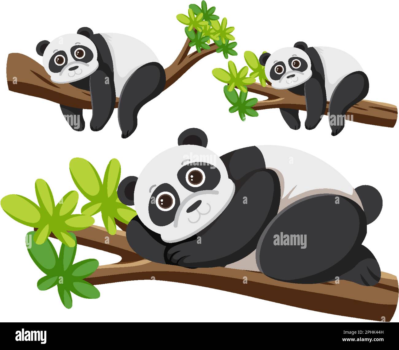 Set of panda cartoon character illustration Stock Vector Image & Art ...