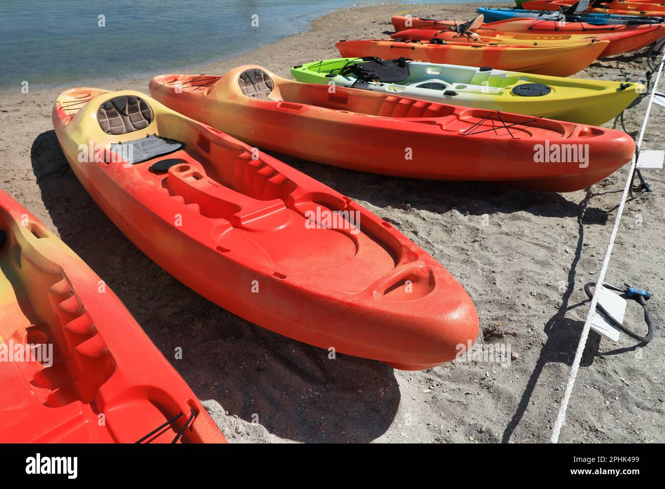 Kayaks float on river hi-res stock photography and images - Alamy