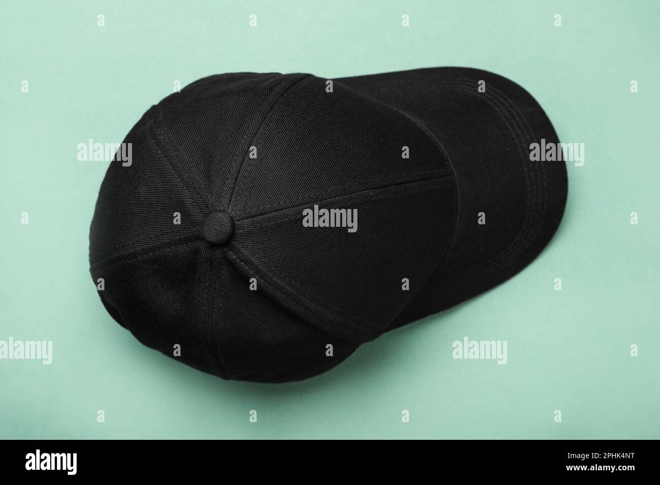 Baseball cap on light background, top view. Mock up for design Stock ...