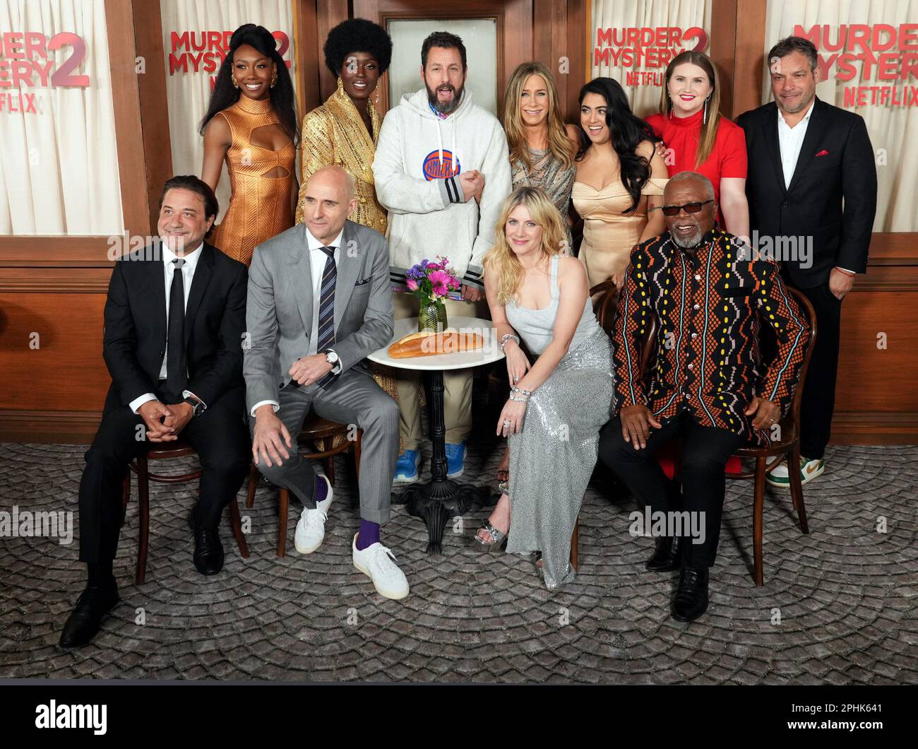 Los Angeles, USA. 28th Mar, 2023. (L-R) MURDER MYSTERY 2 Cast & Crew ...