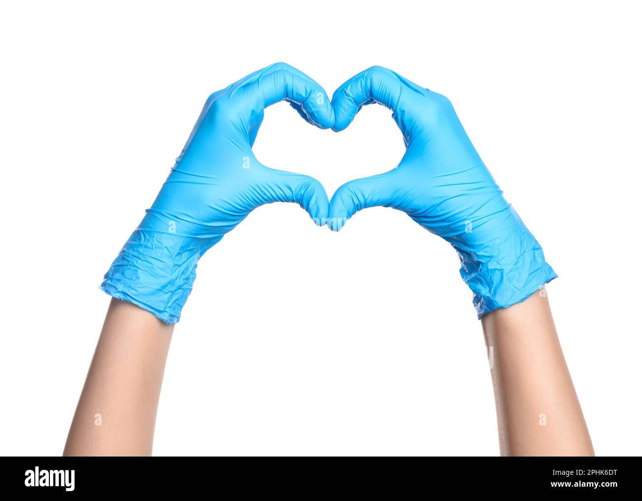 Doctor showing heart gesture Cut Out Stock Images & Pictures - Alamy