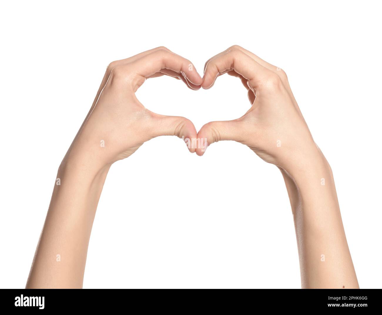 Human hands showing heart shape Cut Out Stock Images & Pictures - Alamy