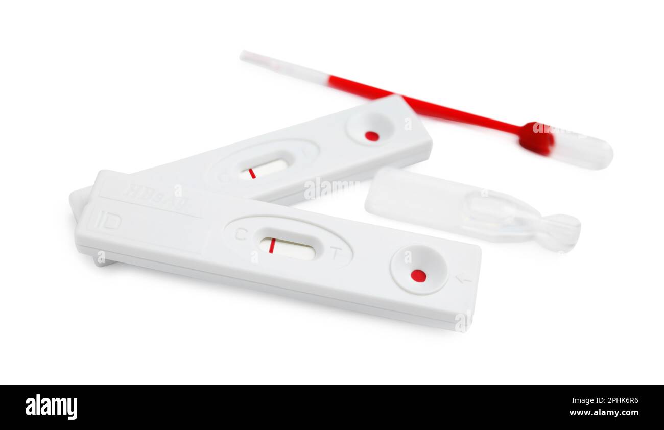 Disposable express hepatitis test kit on white background Stock Photo ...
