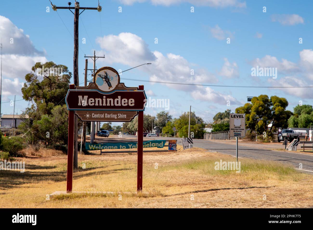 Signage is seen in Menindee, NSW, Tuesday, March 28, 2023. (AAP Image ...