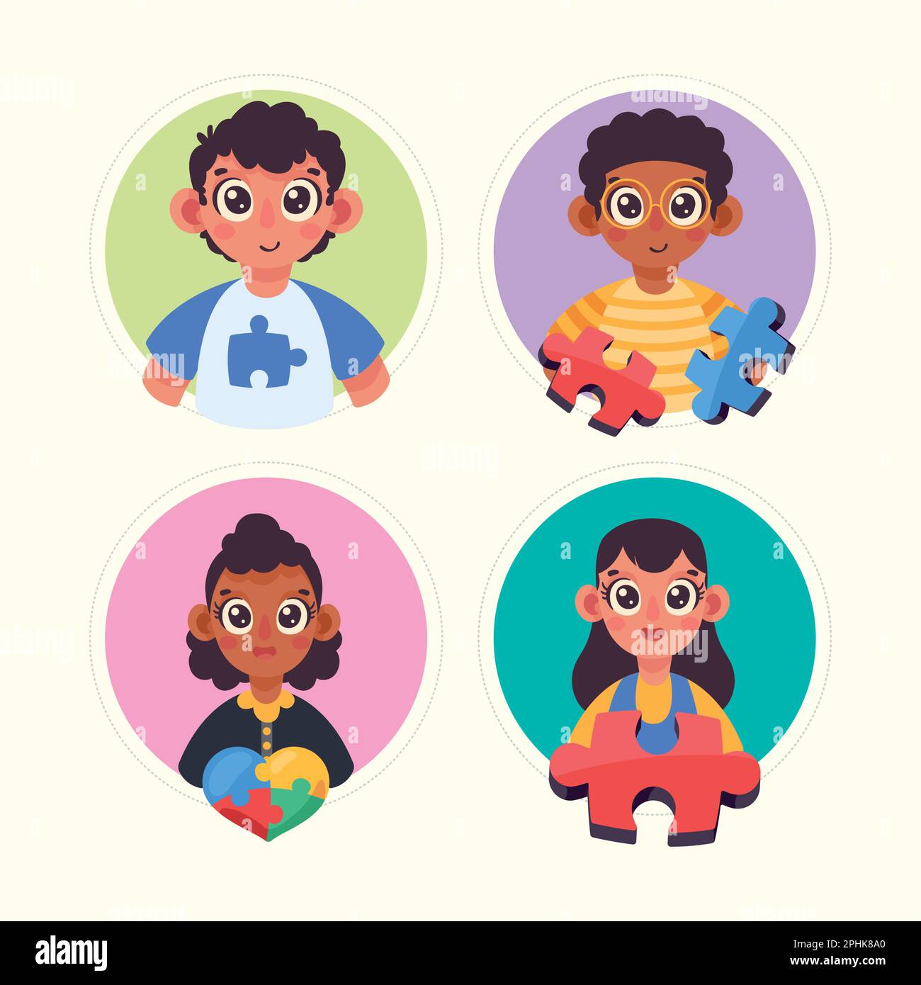 Set different four kids Stock Vector Images - Alamy