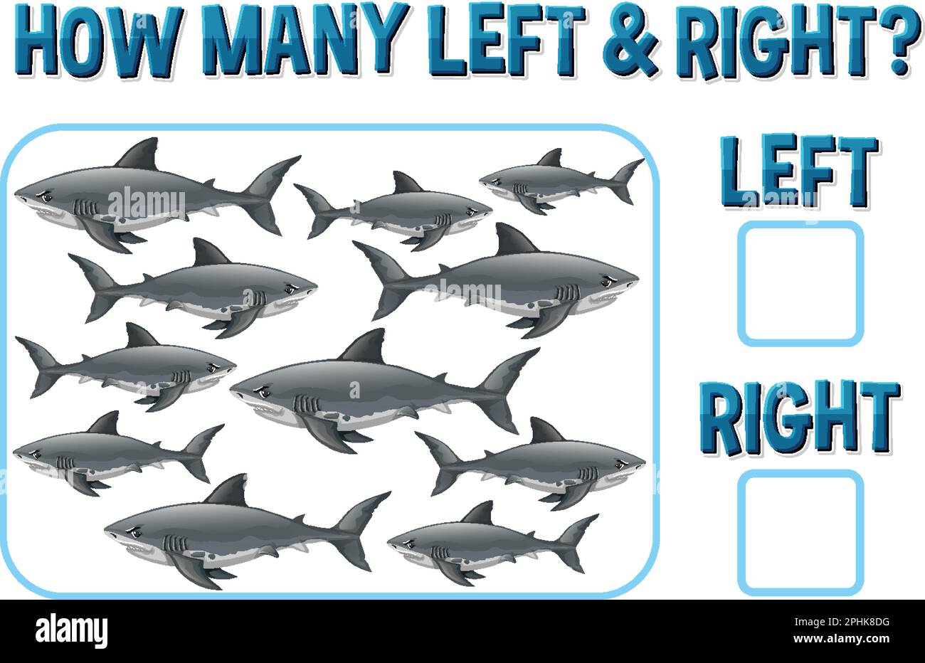 Left and Right Game Template with Sea Animals illustration Stock Vector ...