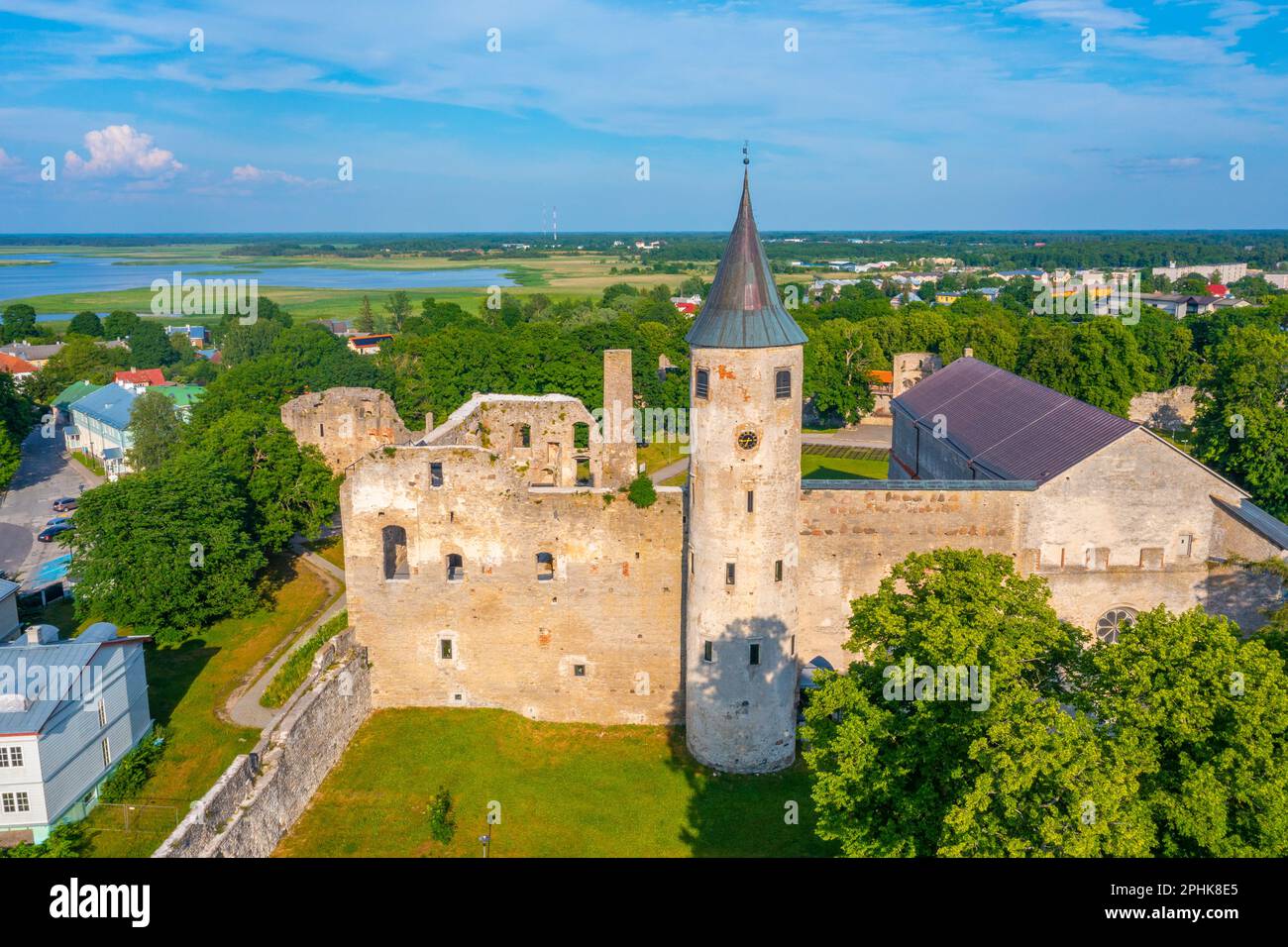 View of Haapsalu Castle in Estonia Stock Photo - Alamy