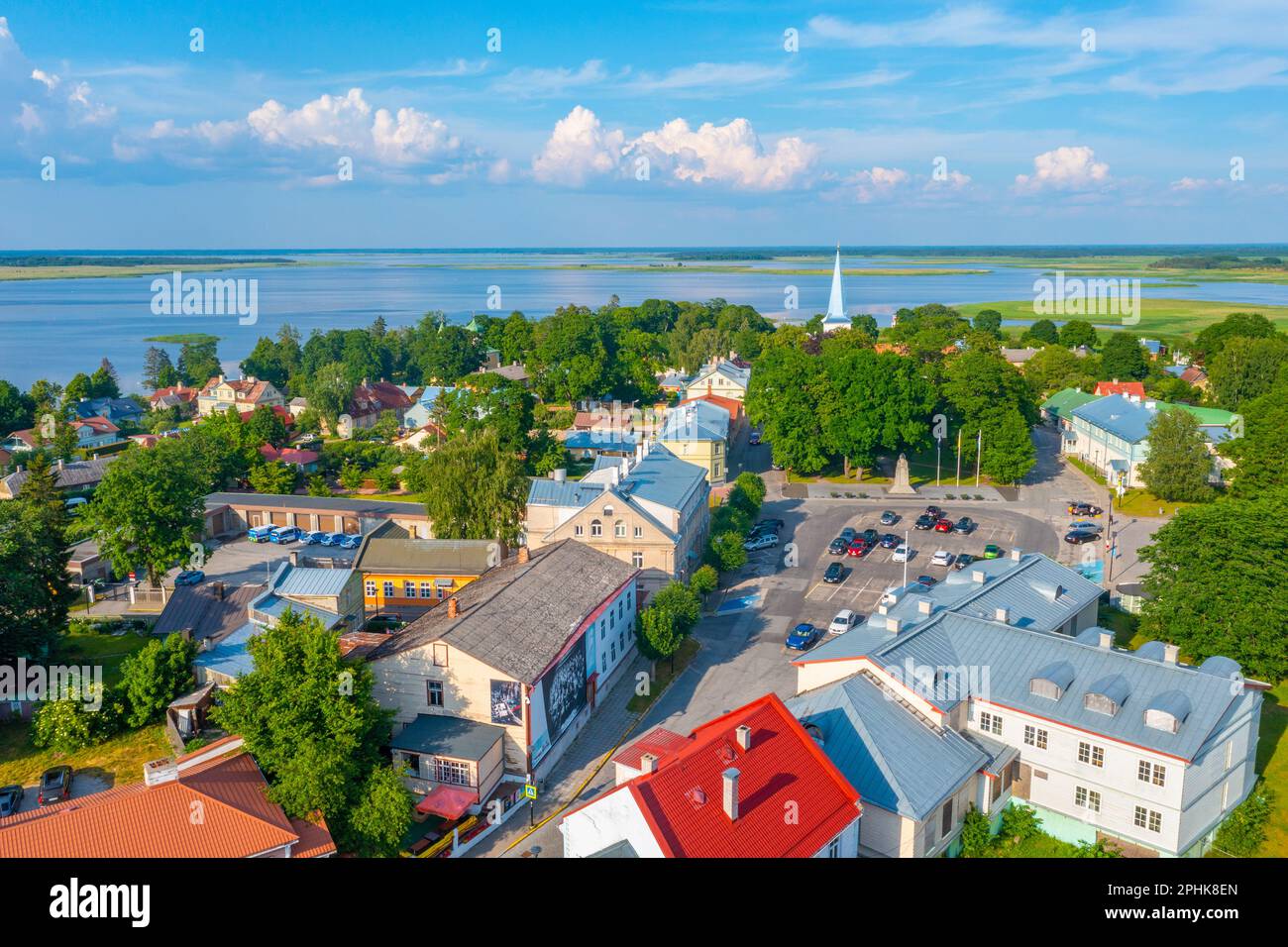 Aerial view of Estonian town Haapsalu Stock Photo - Alamy