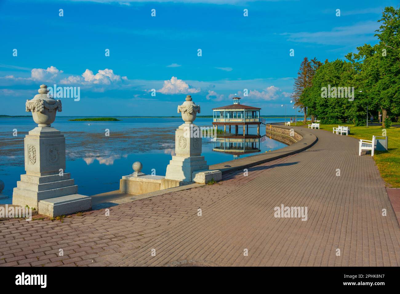 White pavilion in Estonian town Haapsalu Stock Photo - Alamy