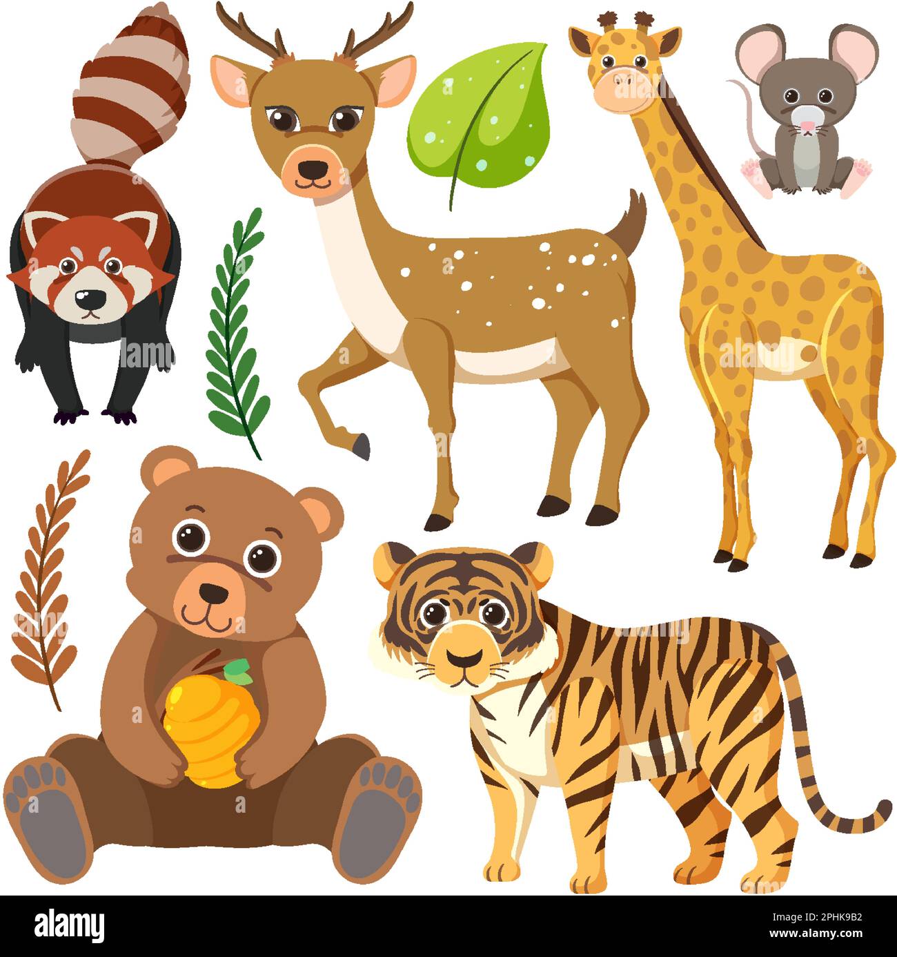Wild Animals Cartoon Collection illustration Stock Vector Image & Art ...