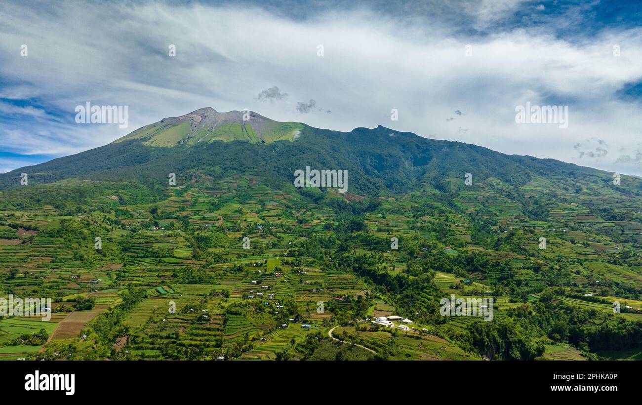 Top view of mount Canlaon is an active stratovolcano and the highest ...