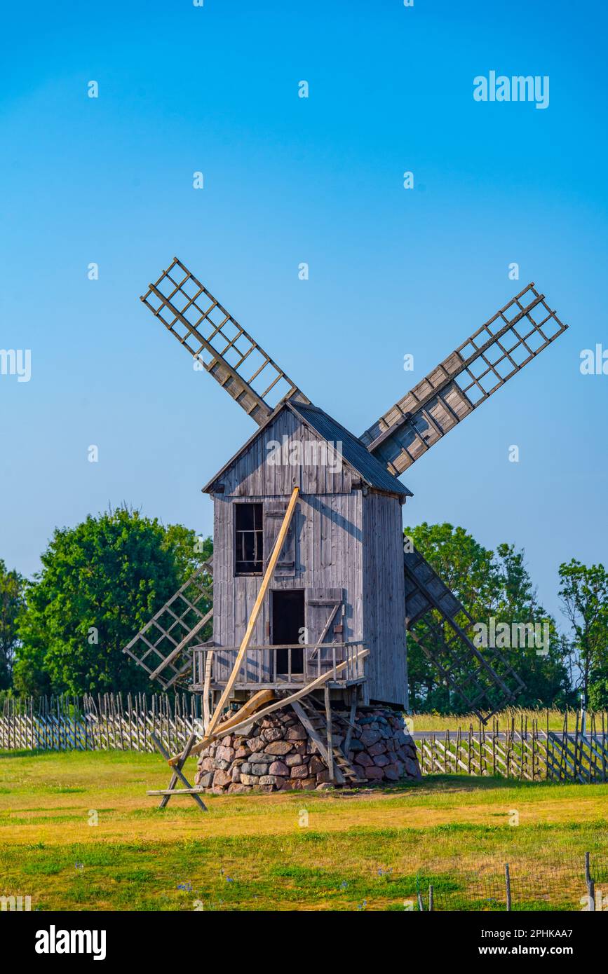 Angla tuulikuo windmills at Saaremaa island in Estonia Stock Photo - Alamy